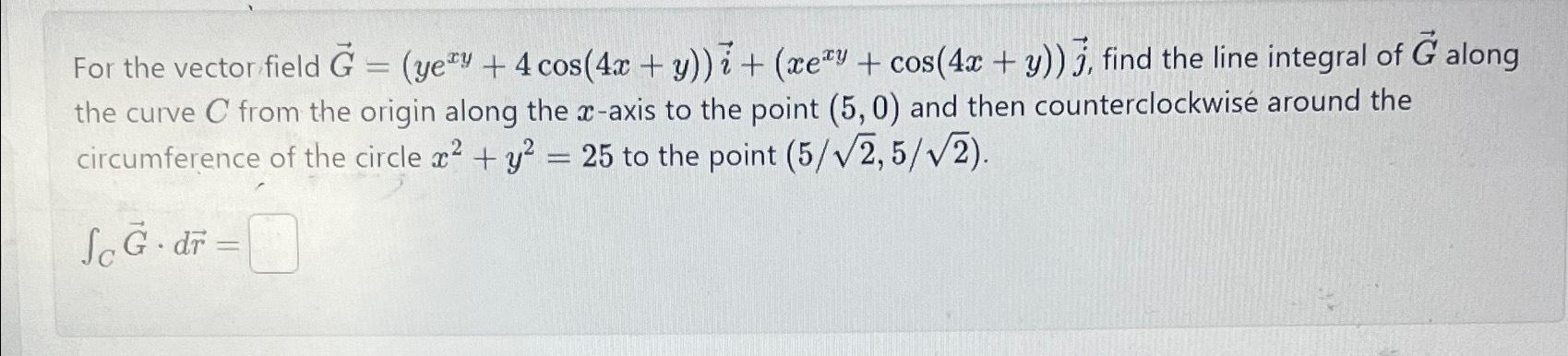 Solved For the vector field | Chegg.com