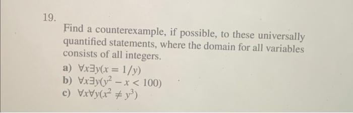 Solved 9. Find a counterexample, if possible, to these | Chegg.com
