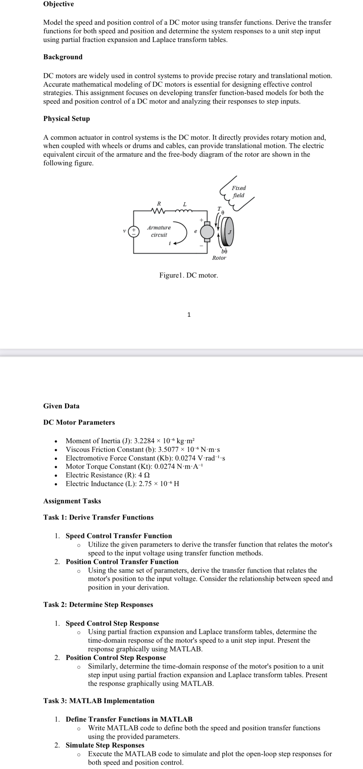 Solved ObjectiveModel the speed and position control of a DC | Chegg.com