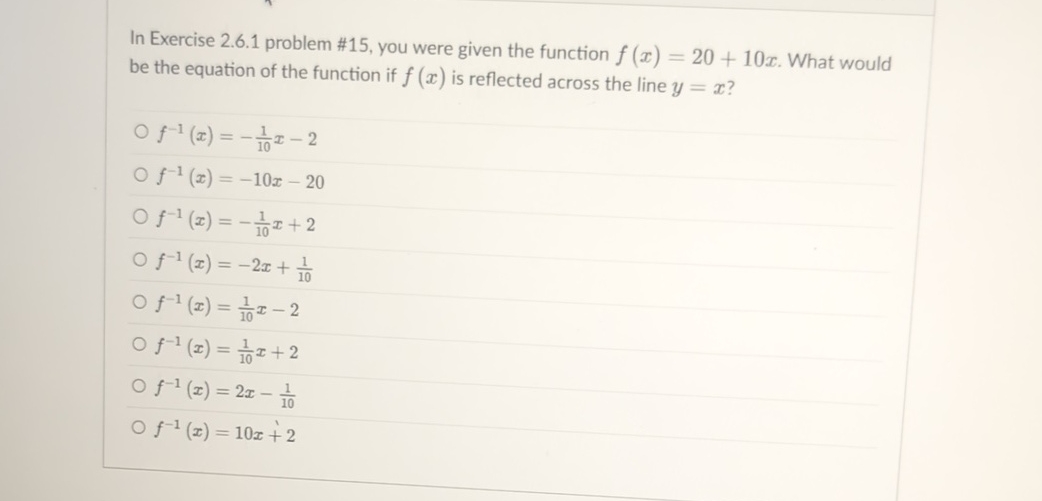 Solved In Exercise 2.6 .1 ﻿problem #15, ﻿you were given the | Chegg.com