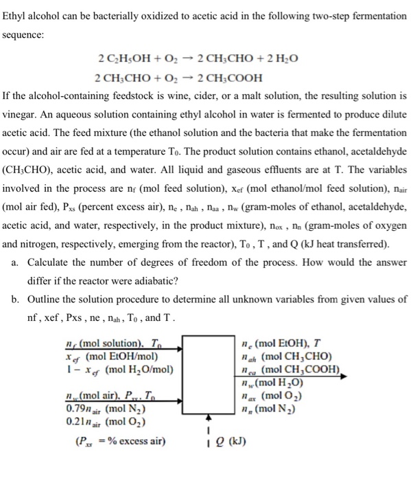 Solved Ethyl alcohol can be bacterially oxidized to acetic | Chegg.com