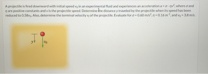 Solved A projectile is fired downward with initial speed vo | Chegg.com