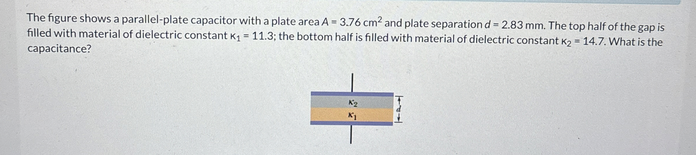 Solved The figure shows a parallel-plate capacitor with a | Chegg.com