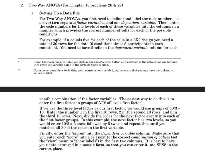Solved 2. Two-Way ANOVA (For Chapter 13 problems 26 & 27) | Chegg.com