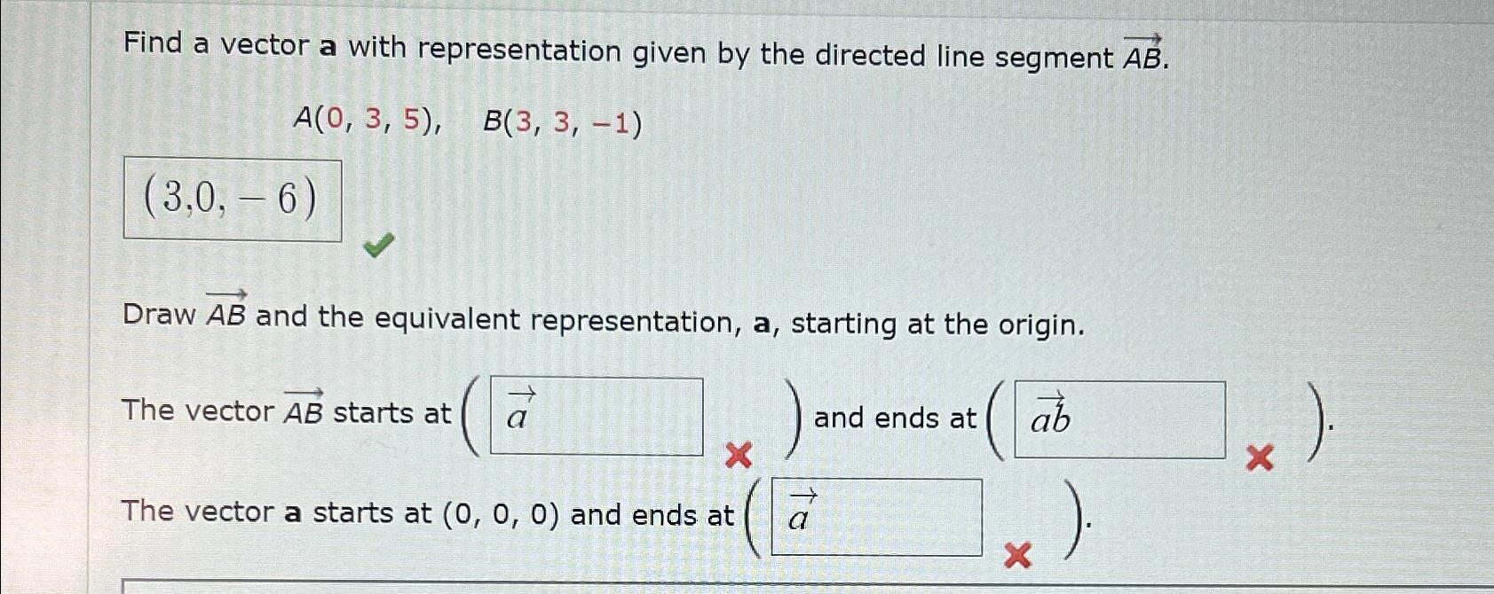 Solved Find a vector a with representation given by the | Chegg.com