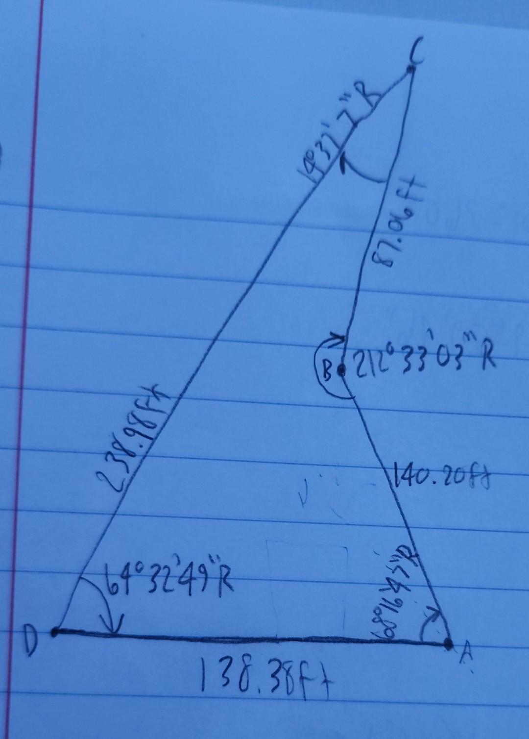 Solved Using the area by coordinate method, compute the area | Chegg.com