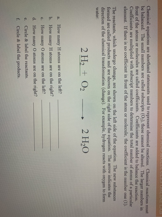 Solved Chemical equations are shorthand statements used to | Chegg.com