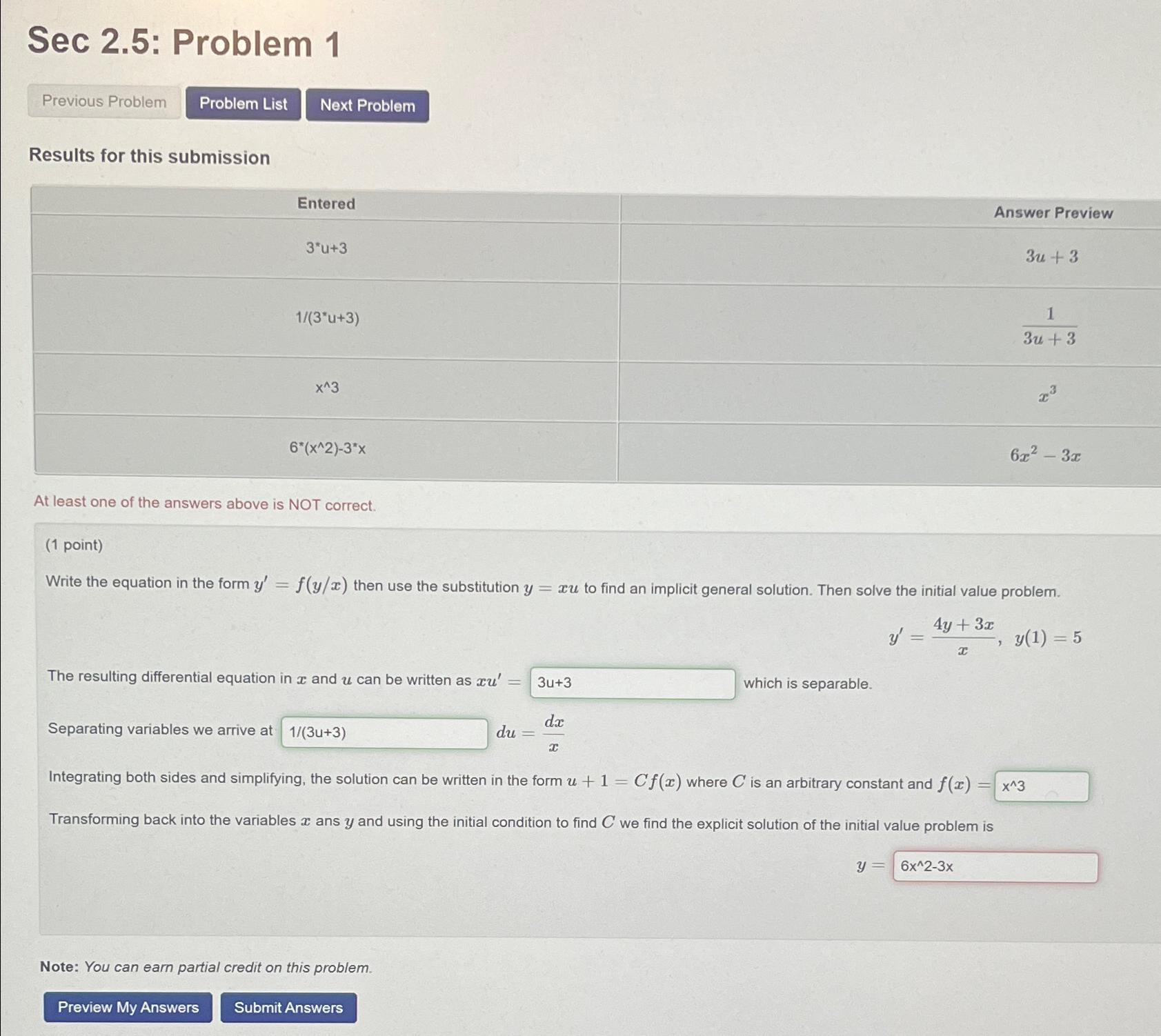 Solved Sec 2.5: Problem 1Results for this | Chegg.com