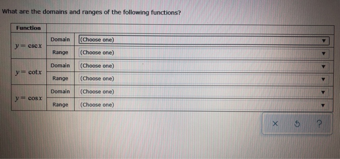 Solved What are the domains and ranges of the following | Chegg.com