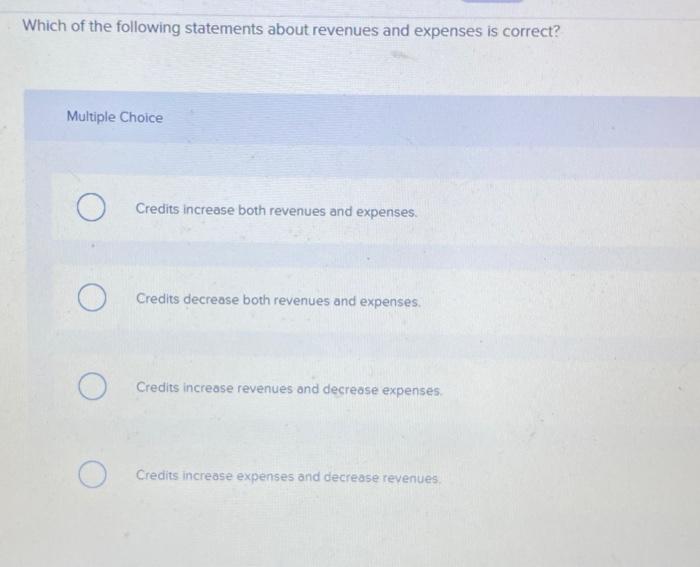 Solved Which of the following statements about revenues and | Chegg.com