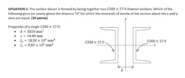 Solved SITUATION 2. The section shown is formed by lacing | Chegg.com