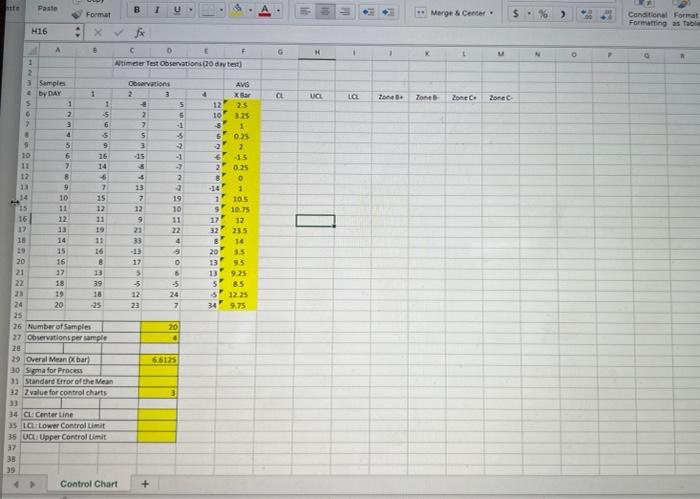 Solved BIS 312-Excel 3, SPC Lab Statistical Process | Chegg.com