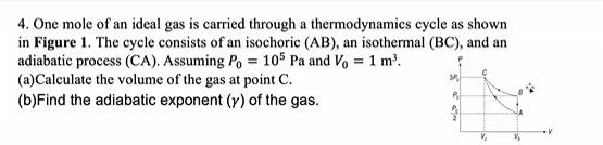 Solved one mole of an ideal gas is carried through a | Chegg.com