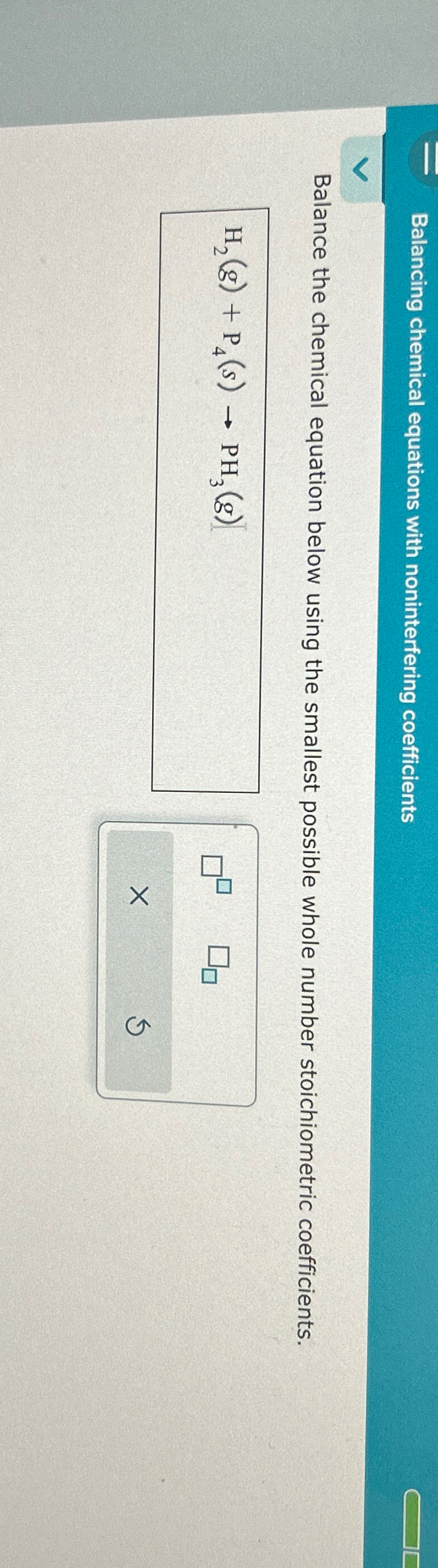 Solved Balancing chemical equations with noninterfering | Chegg.com