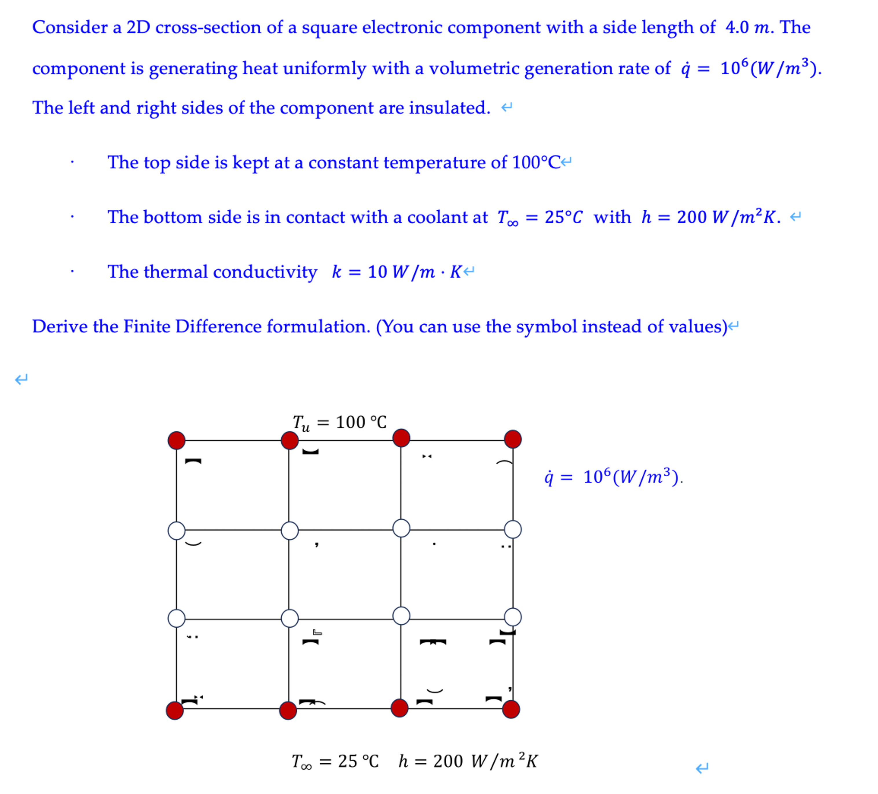 Solved Consider a 2D cross-section of a square electronic | Chegg.com