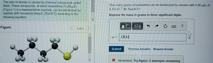 Solved The odor of skunks is caused by chemical compounds | Chegg.com