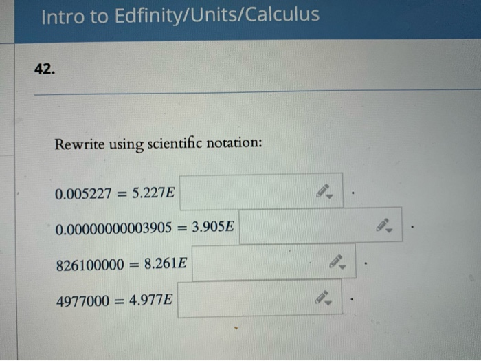 Solved Intro to Edfinity/Units/Calculus Rewrite using | Chegg.com