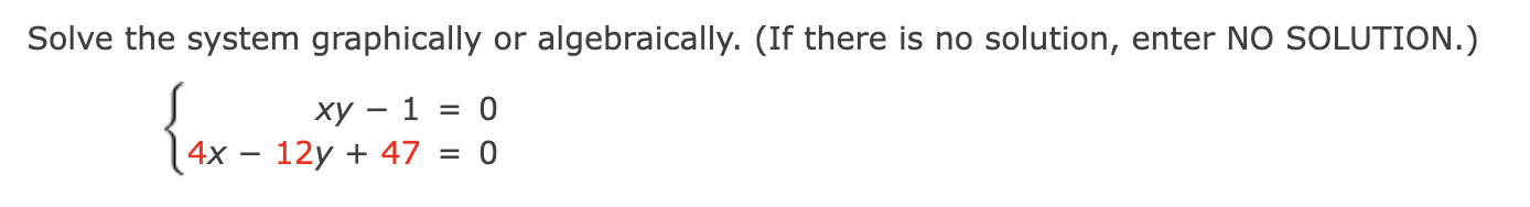 Solved Solve the system graphically or algebraically. (If | Chegg.com