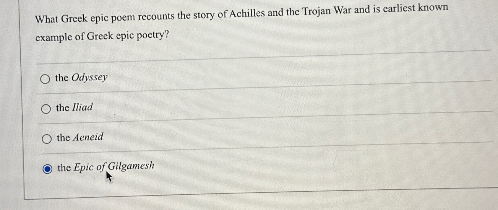 Solved What Greek epic poem recounts the story of Achilles | Chegg.com