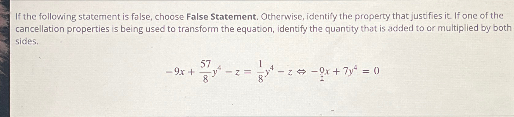 Solved If the following statement is false, choose False | Chegg.com