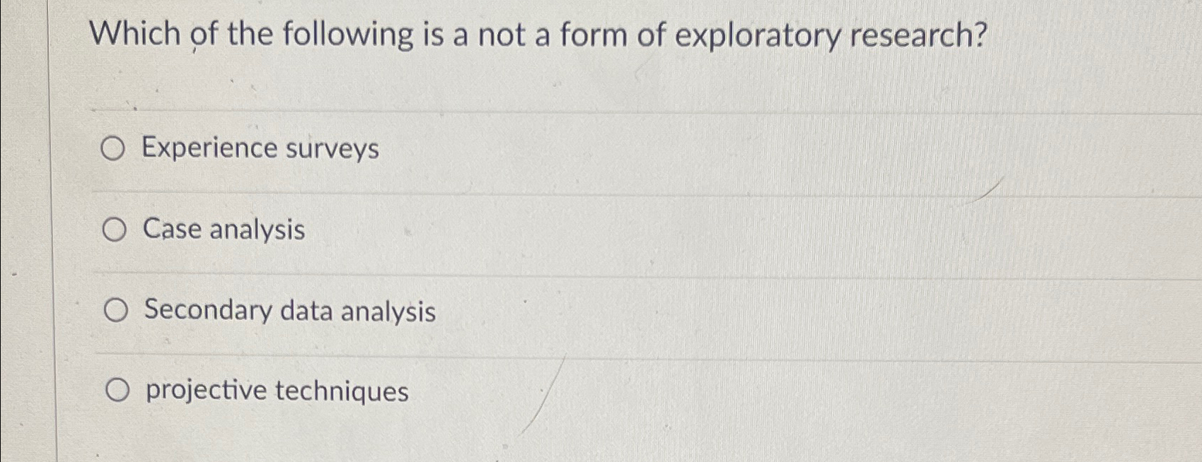 Solved Which of the following is a not a form of exploratory | Chegg.com