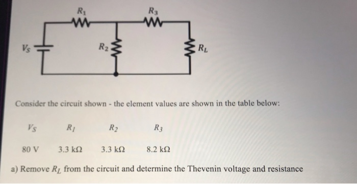 Solved RE R3 Vs R2 RL Consider the circuit shown - the | Chegg.com