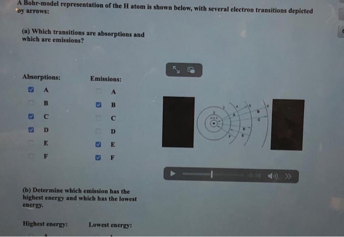 Solved A Bohr-model representation of the H atom is shown | Chegg.com