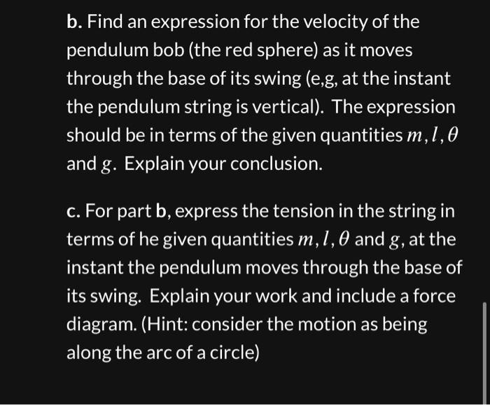 Solved A simple pendulum is composed of a mass m connected | Chegg.com
