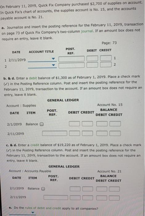 Solved On February 11, 2019, Quick Fix Company purchased | Chegg.com