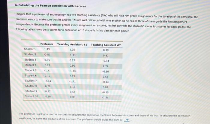 Solved 6. Calculating the Pearson correlation with x-scores | Chegg.com