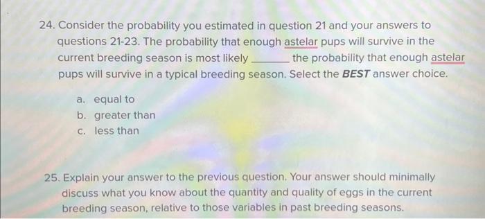 For the astelars to avoid extinction-the complete | Chegg.com