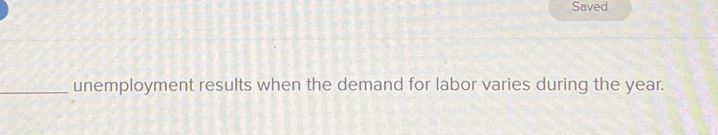 Solved unemployment results when the demand for labor varies | Chegg.com