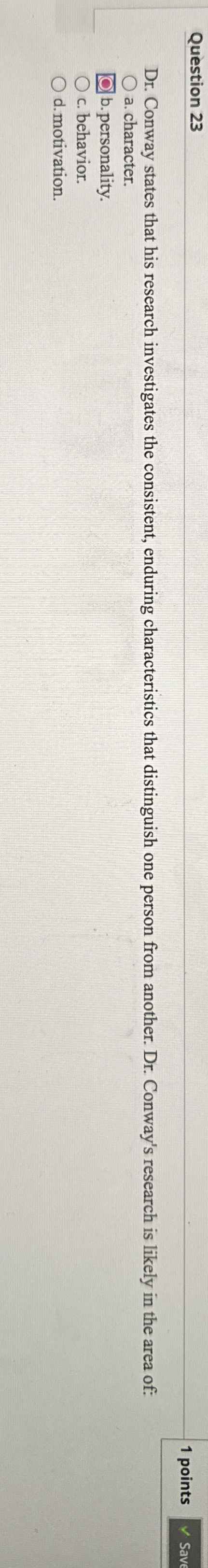 Solved Question 231 ﻿pointsDr. ﻿Conway states that his | Chegg.com