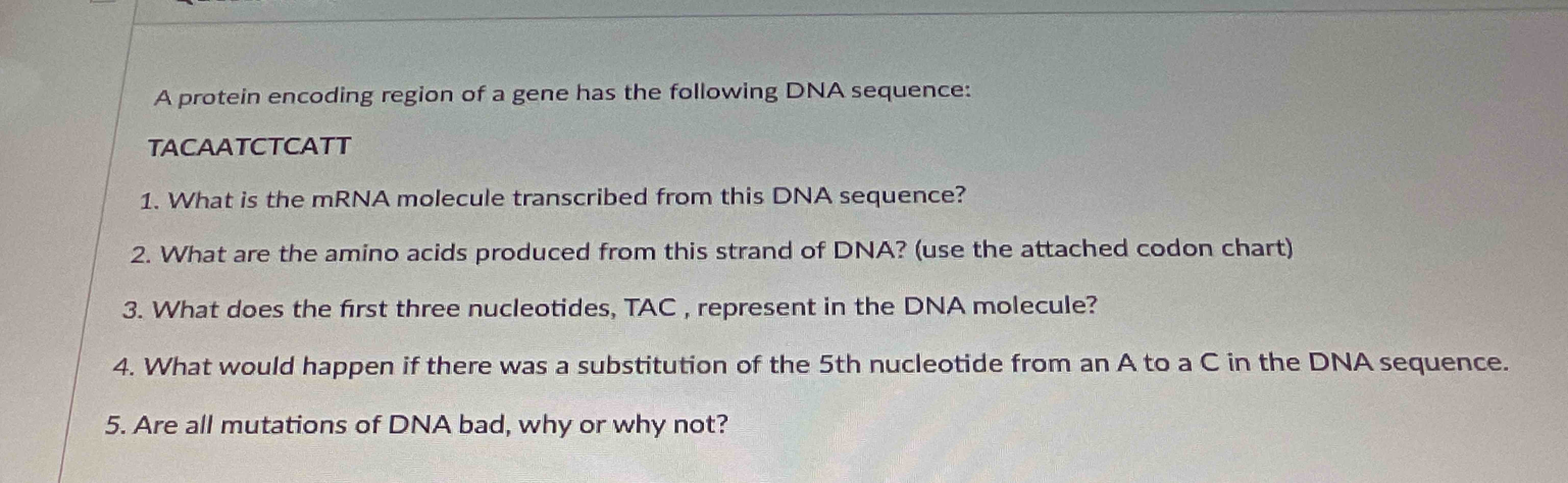 Solved A protein encoding region of a gene has the following | Chegg.com