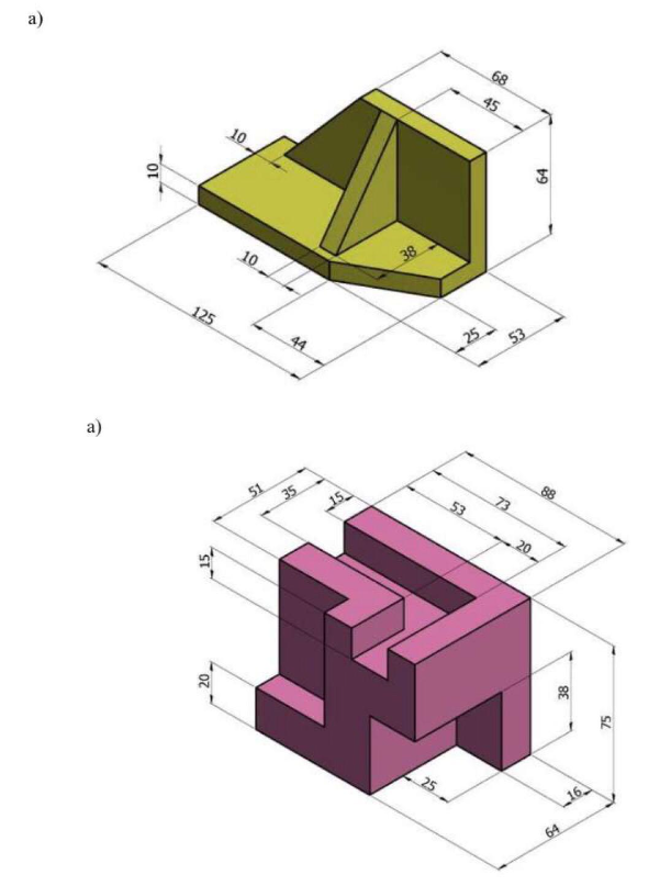 Solved help making side , ﻿front and top view of the given | Chegg.com