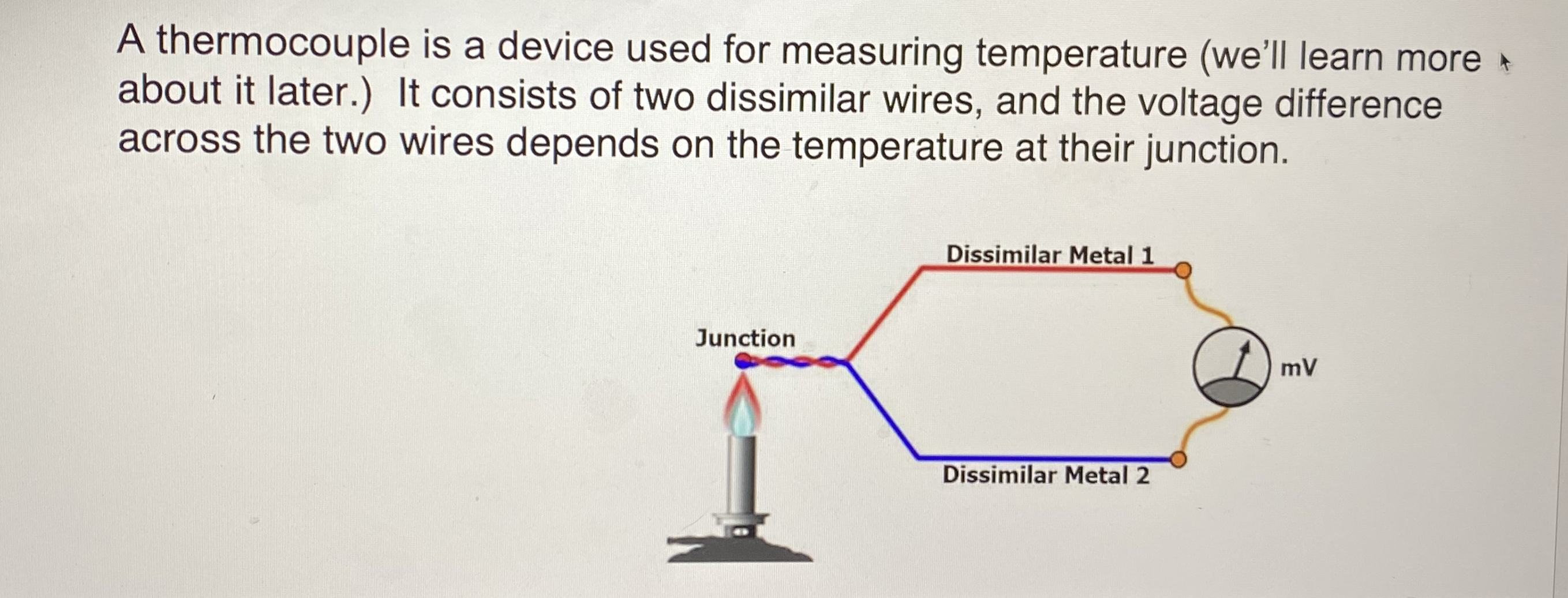 Solved A thermocouple is a device used for measuring | Chegg.com
