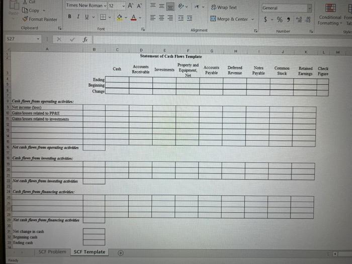 Solved SCF Problem SCF Template Pathway Corporation Final | Chegg.com