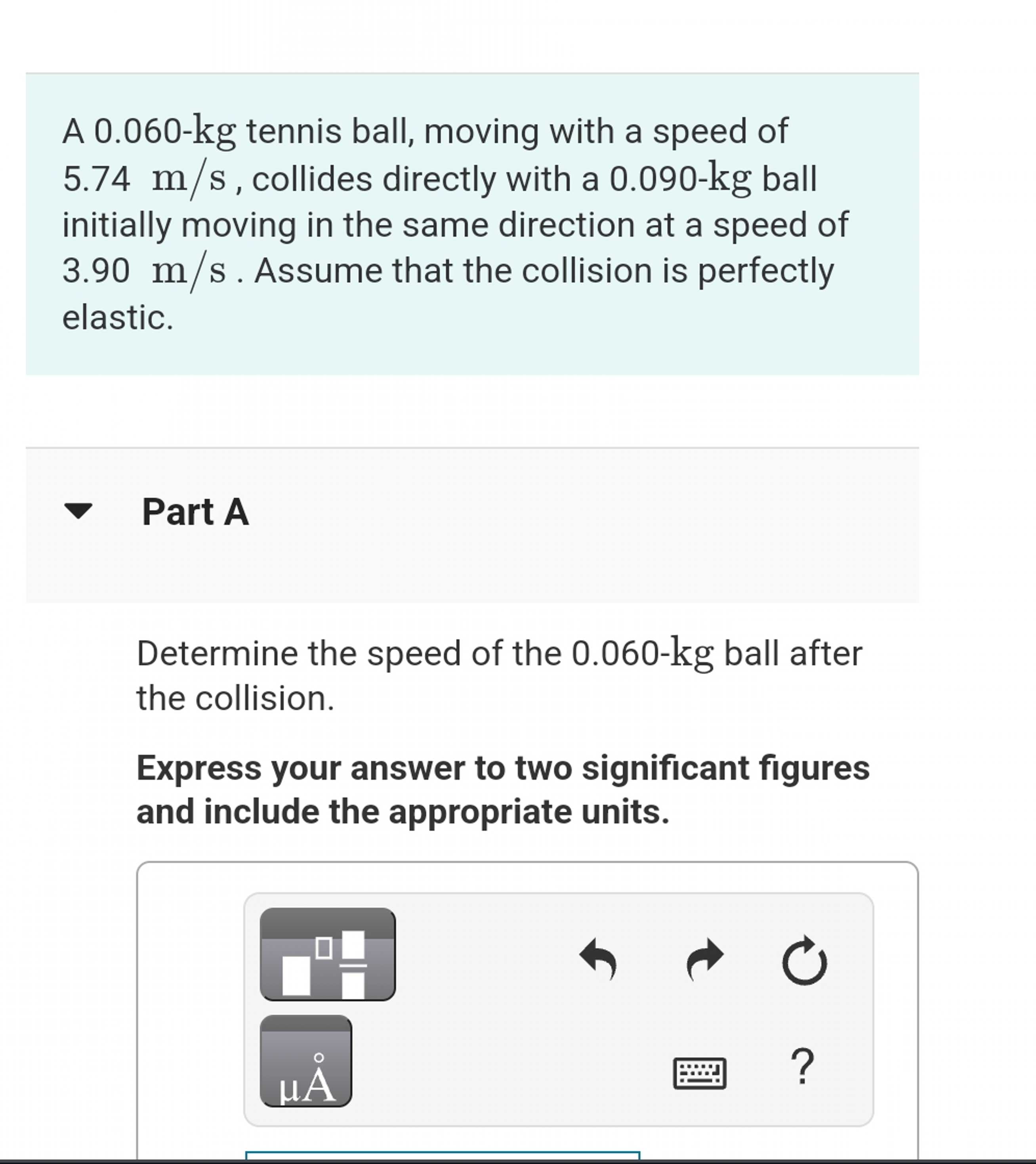 Solved A 0.060-kg ﻿tennis ball, moving with a speed | Chegg.com