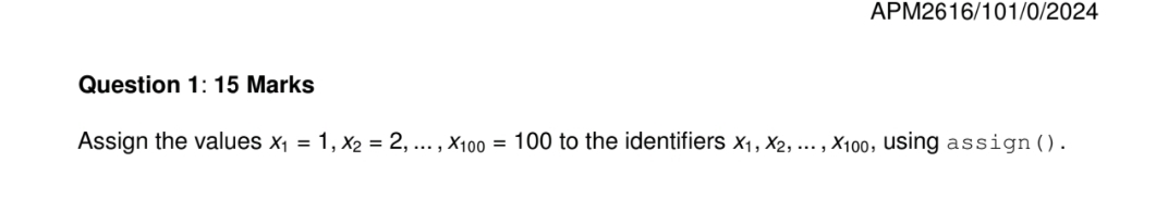 Solved APM2616/101/0/2024Question 1: 15 ﻿MarksAssign the | Chegg.com