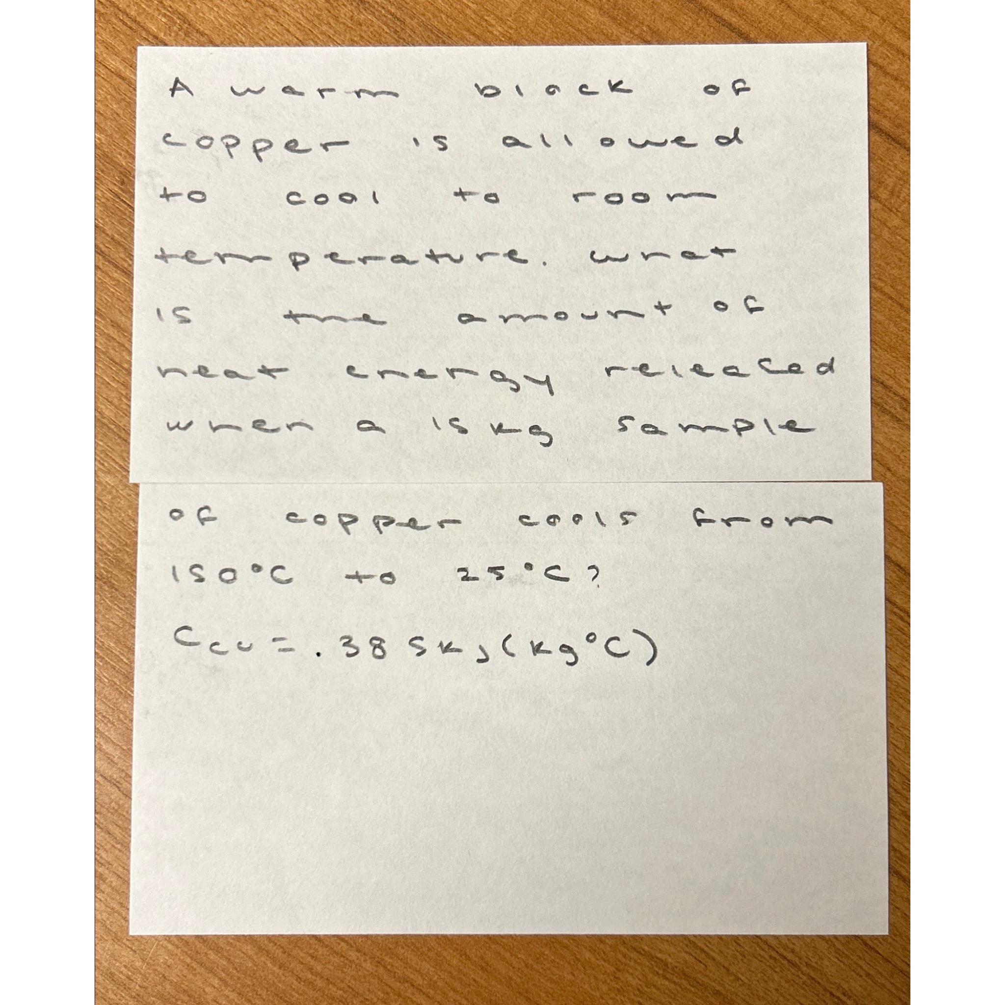 Solved A warm block of copper is allowed to cool to room | Chegg.com