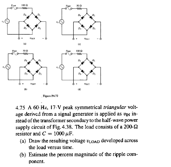 Solved 4.75 ﻿A 60-Hz,17-V ﻿peak symmetrical triangular | Chegg.com