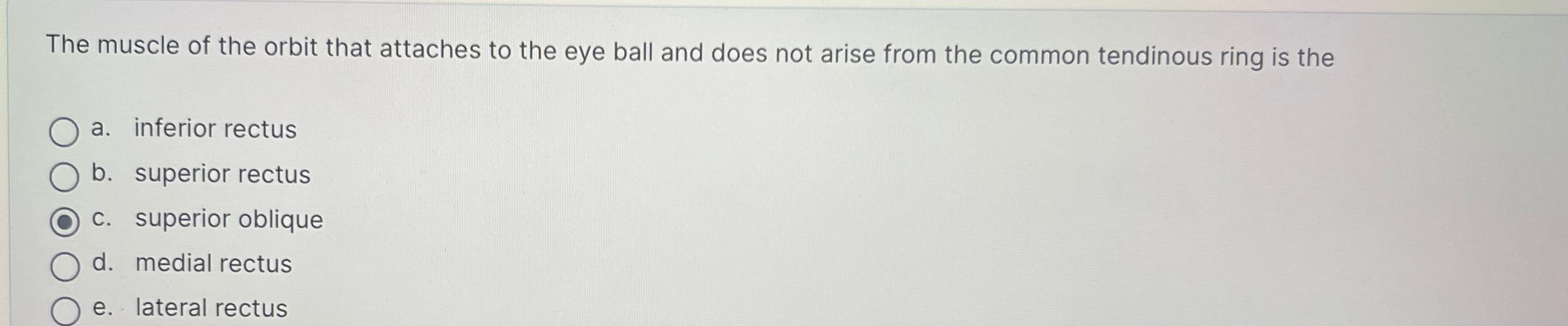 Solved The muscle of the orbit that attaches to the eye ball | Chegg.com