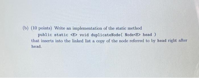 Solved class Node { private E data; private Node link; | Chegg.com