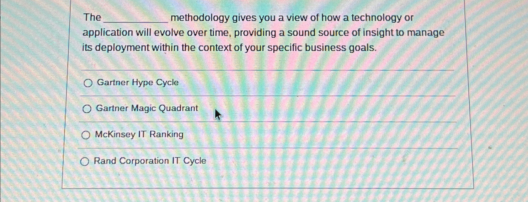 Solved The methodology gives you a view of how a technology | Chegg.com