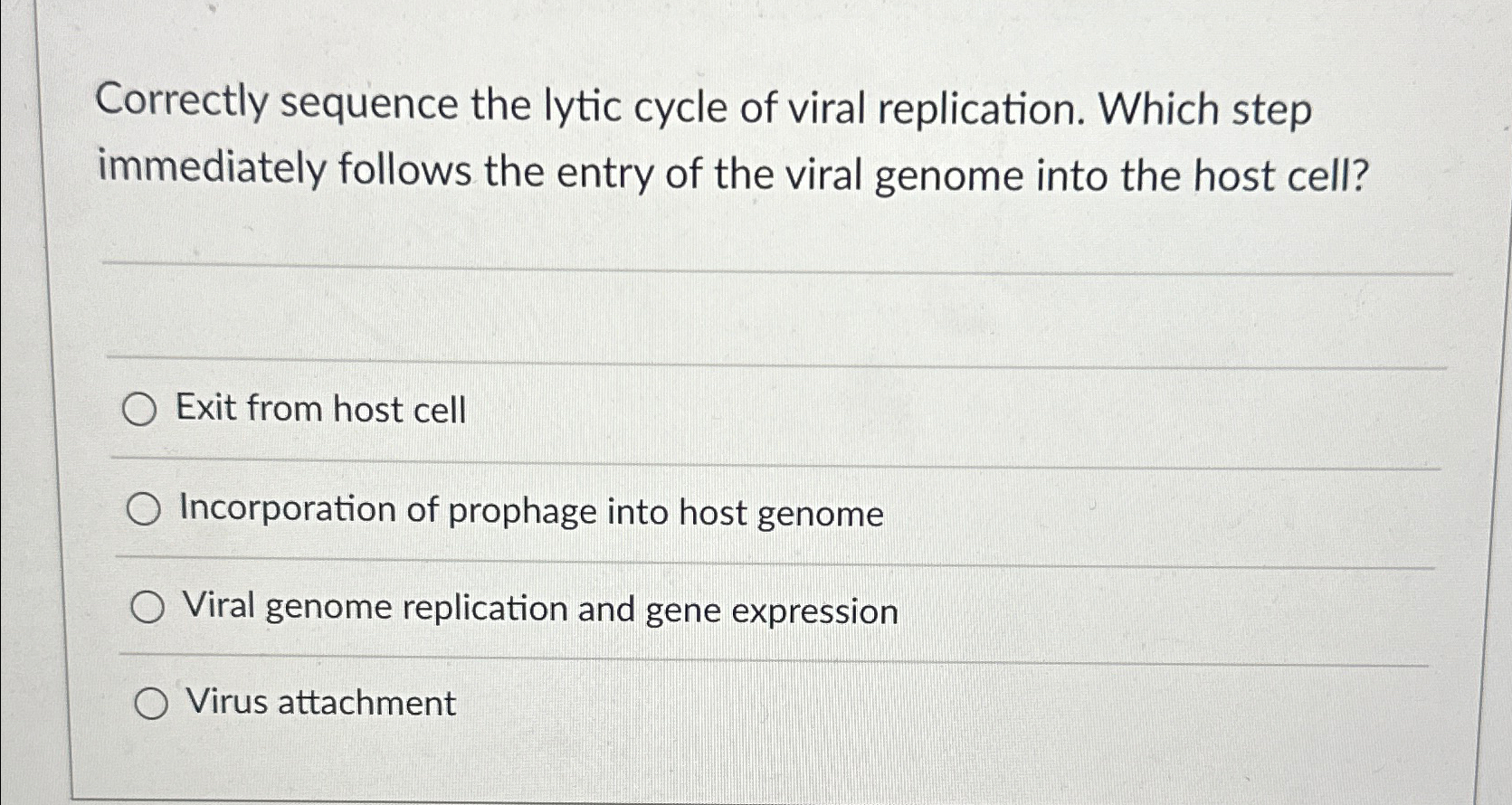 Solved Correctly sequence the lytic cycle of viral | Chegg.com