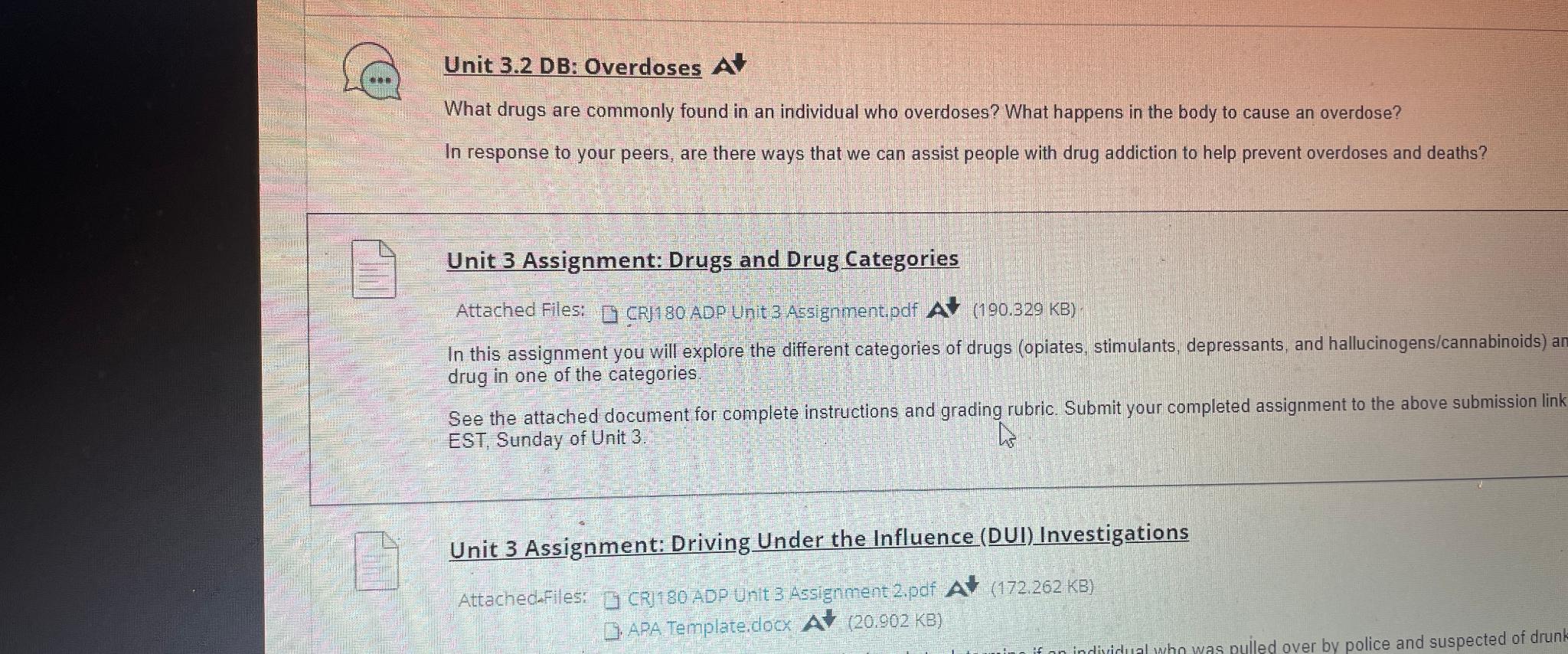 Solved Unit 3.2 ﻿DB: OverdosesWhat drugs are commonly found | Chegg.com