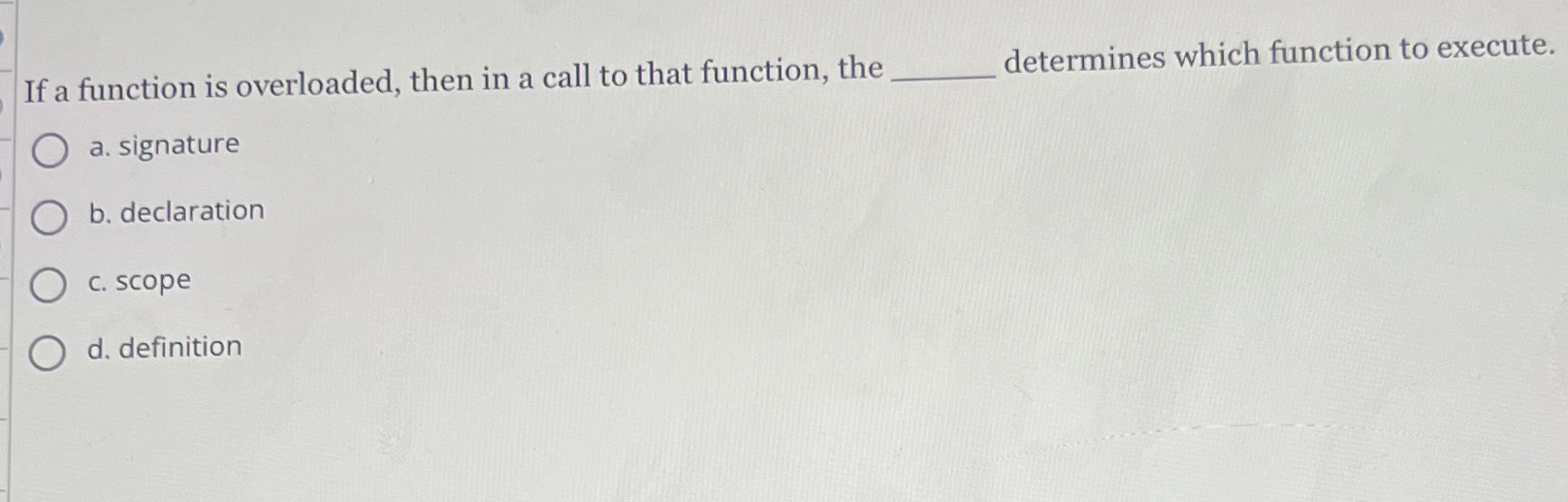 Solved If A Function Is Overloaded Then In A Call To That