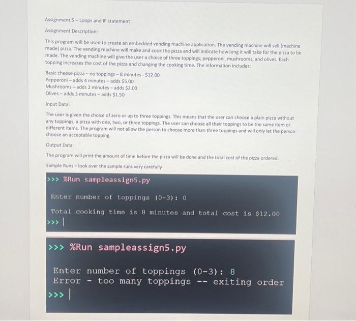 Solved please solve in python please. Assignment 5- Loops | Chegg.com
