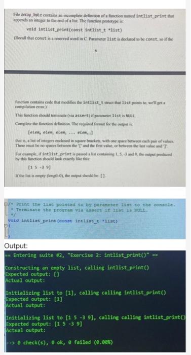 Solved File array_list contains an incomplete definition of | Chegg.com