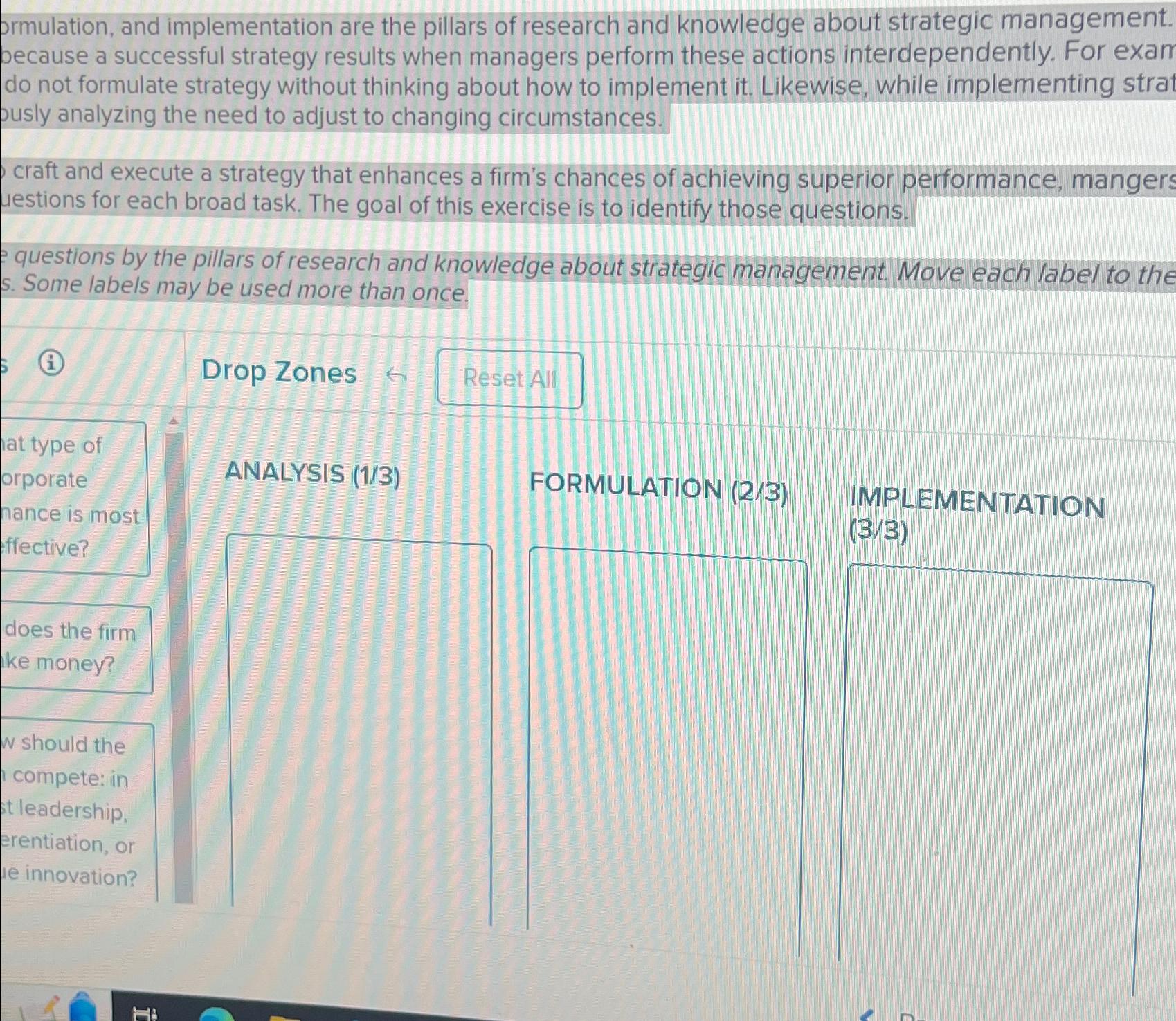 Solved prmulation, and implementation are the pillars of | Chegg.com